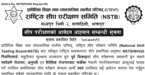 National Skill Testing Board - NSTB Call for Skill Test Application ...